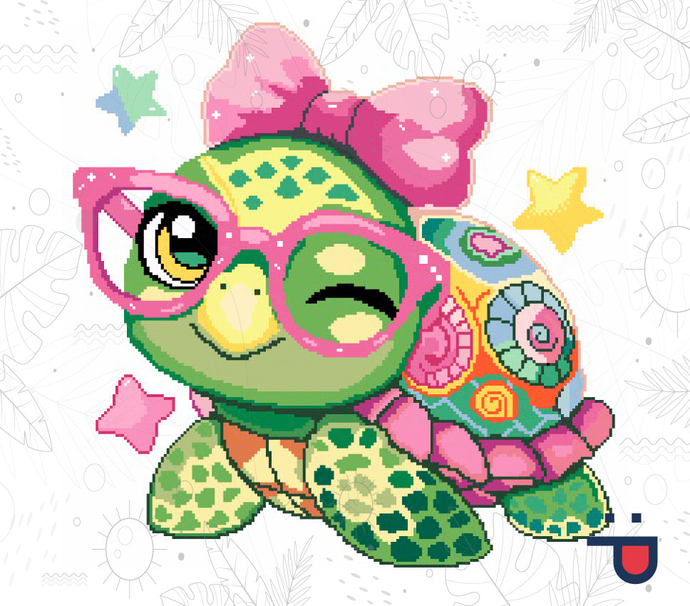 Turtle by Pixiella – Une tortue pixelisée pleine de style et de tendresse – Oraloa